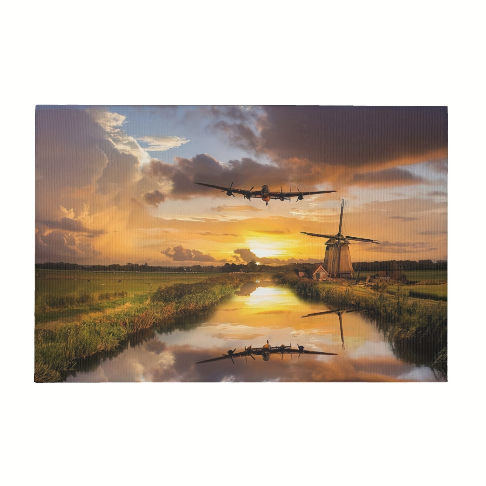 Poster Sunset Windmill Cool Wall Deco Canvas Art - Temu Australia
