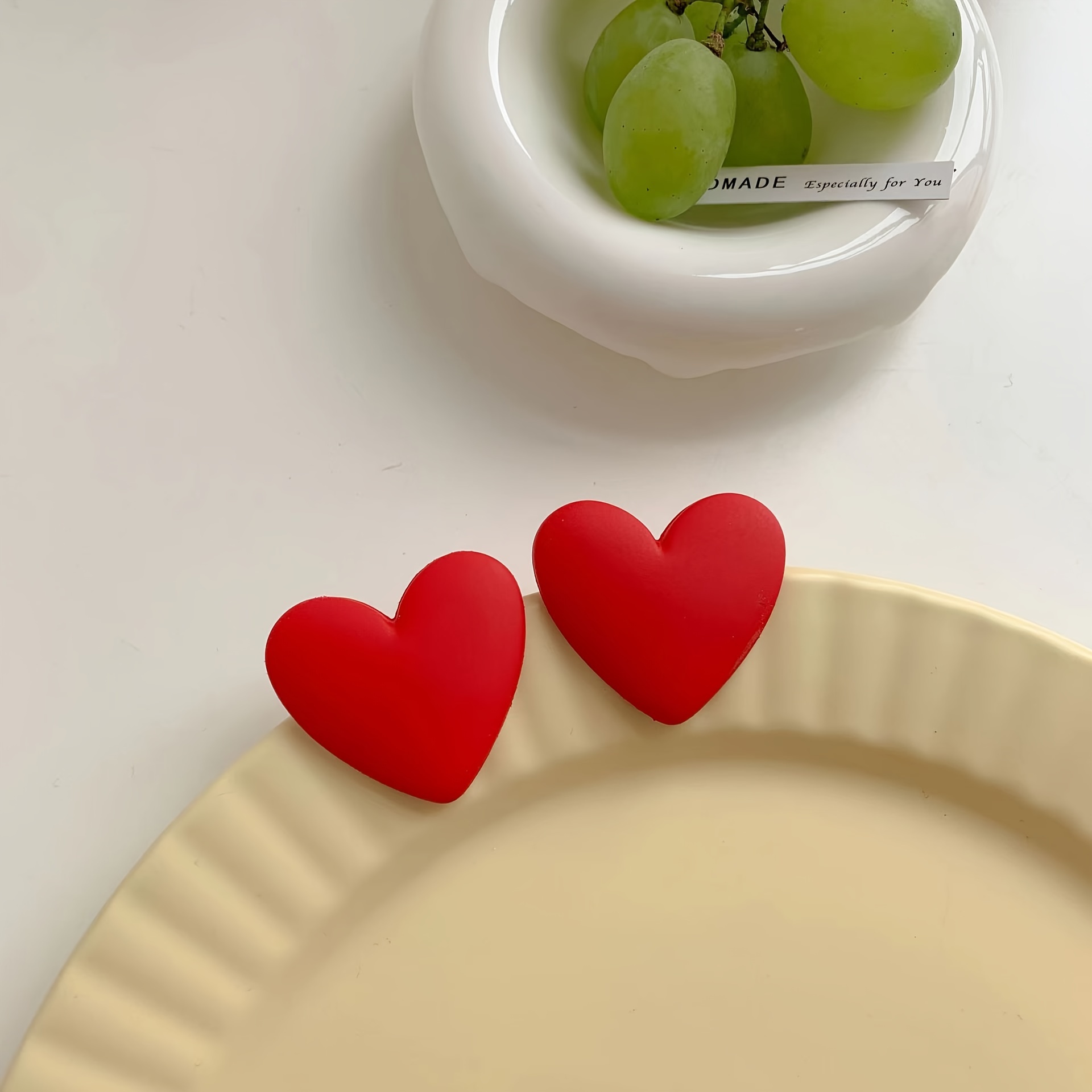 Romantic Geometric Love Heart Shape Acrylic Stud Earrings - Temu United ...