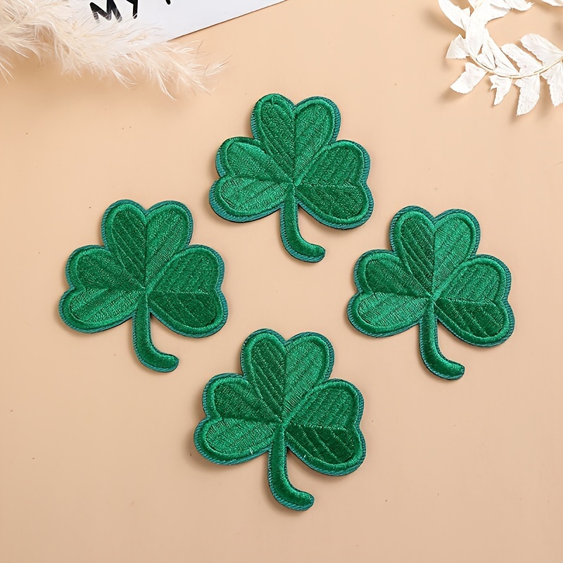 Shamrock Cloth Stickers Green Embroidered Heart Shaped - Temu Canada