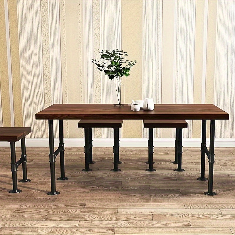 2-pack Black Metal Furniture Legs With Rubber Floor Protectors For Diy ...