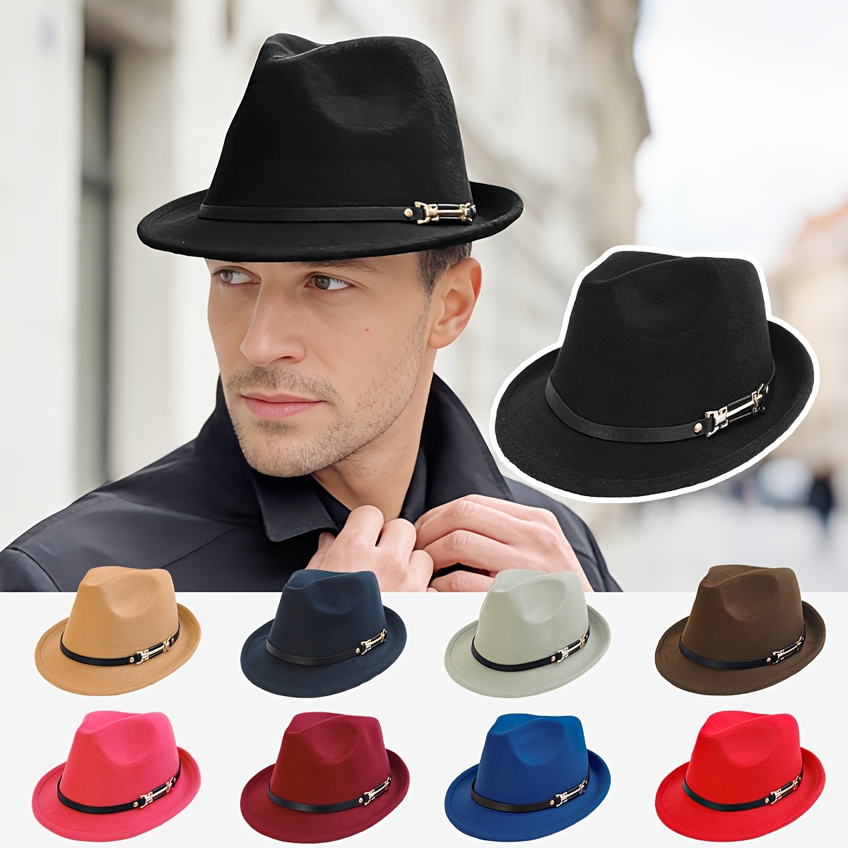 fedora hat men sold on Temu United States