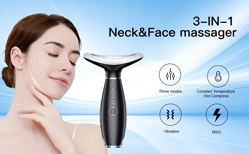 Rechargeable Facial Neck Beauty Device 3 Color Led Hot - Temu