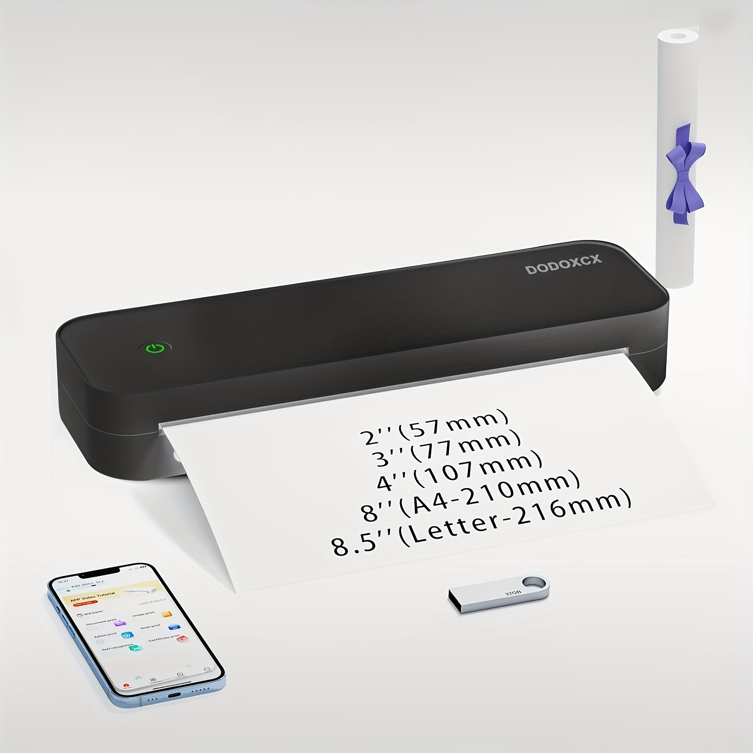Inkless Portable Thermal Printer - Inkless Wireless For A4/A5/Letter ...