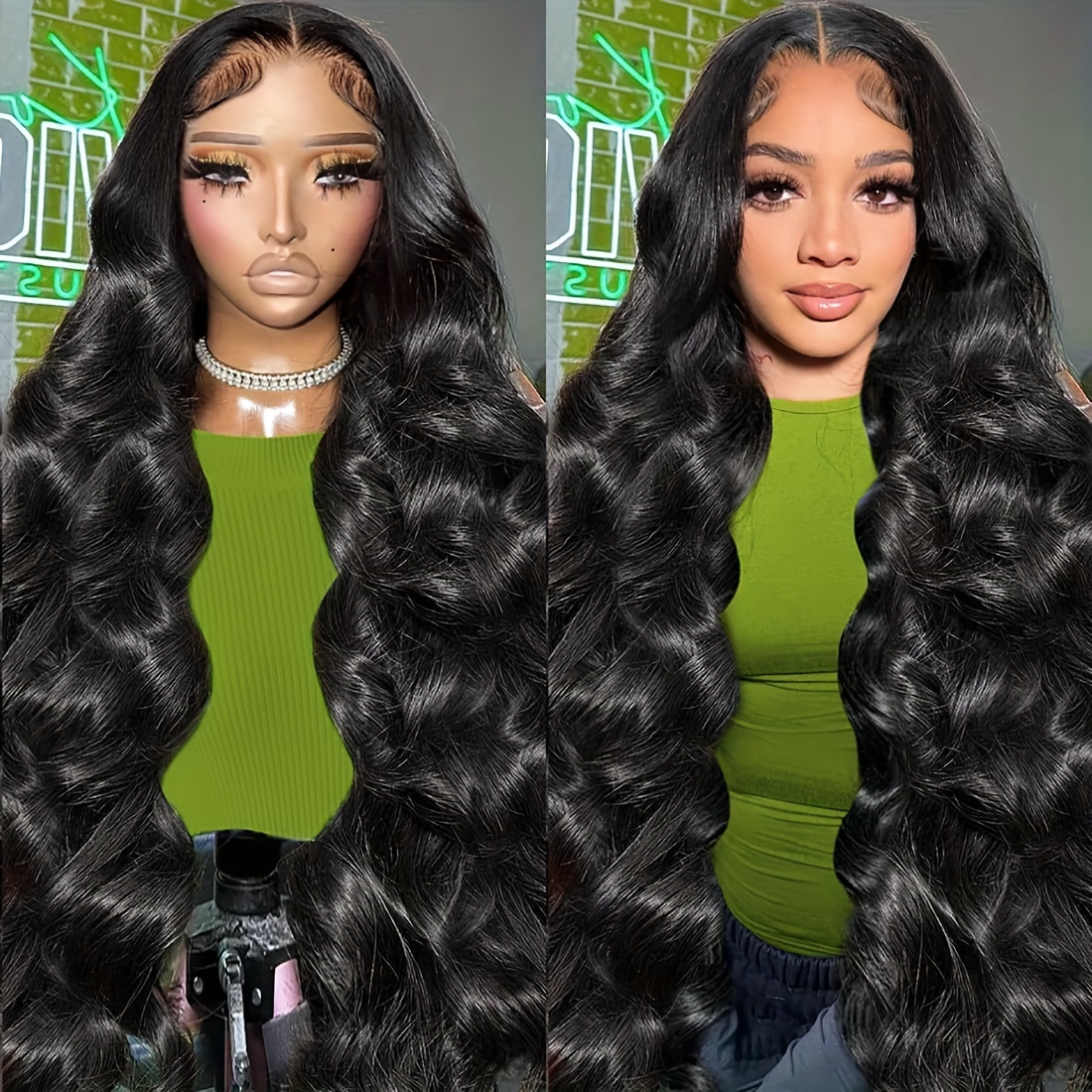 Body Wave 13x4 Lace Front Human Hair Wigs 200% Density - Temu
