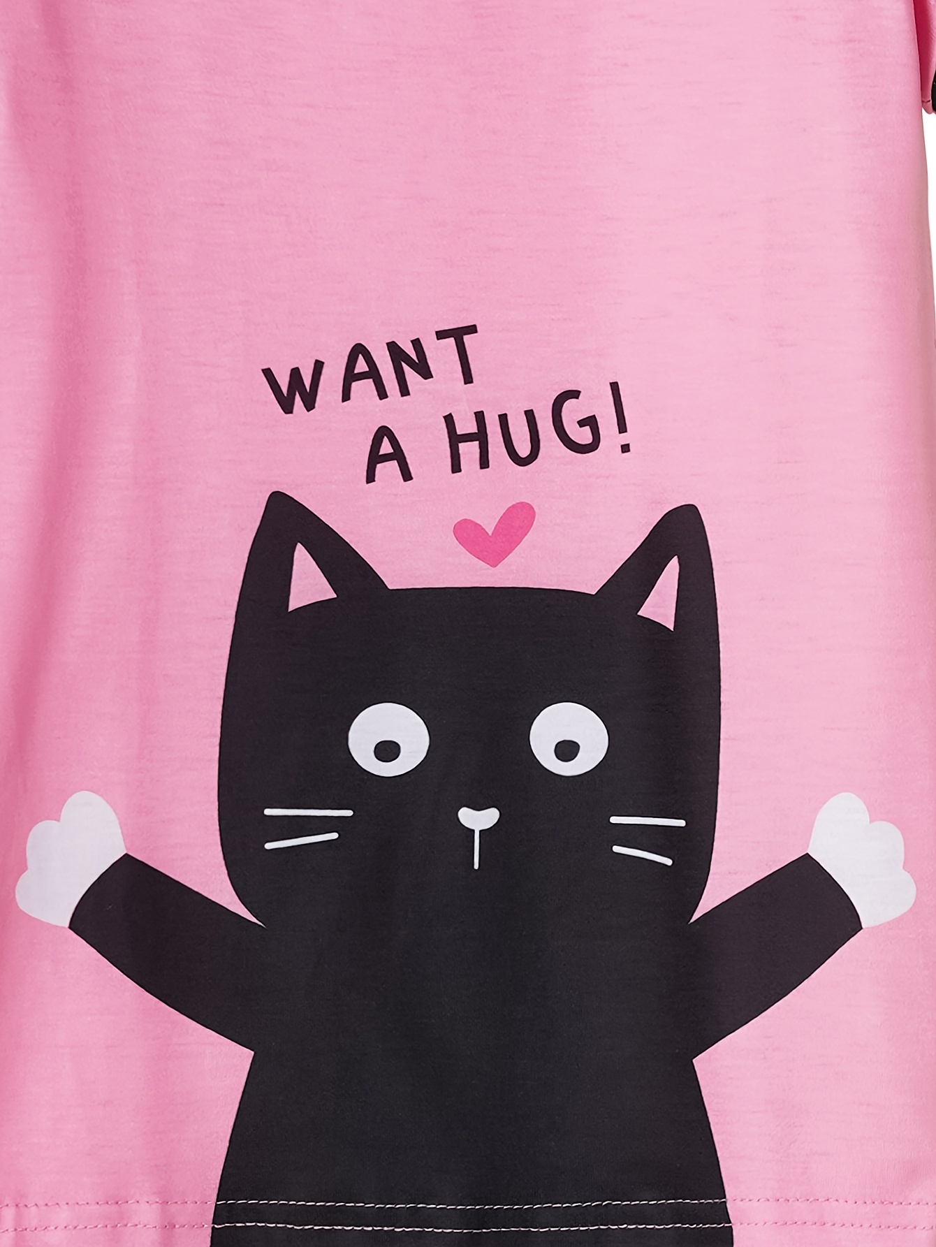 Girls Pajamas Set Cute Cat Summer Round Neck Short Sleeve - Temu South ...