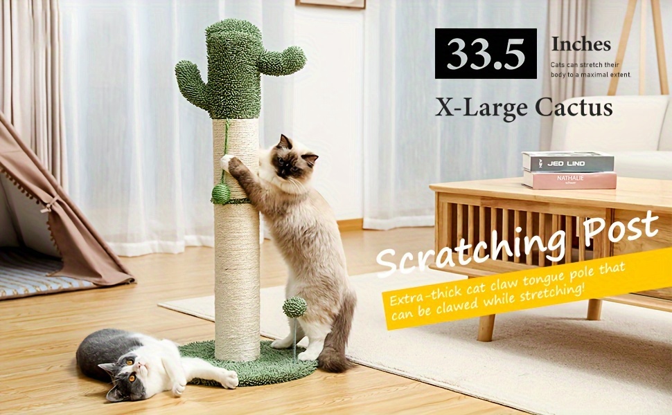 cactus design cat scratcher sisal scratching post - Temu