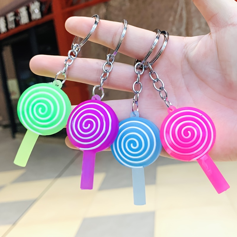 Cute Creative Lollipop Key Ring Men Rainbow Fruit Soft - Temu Canada