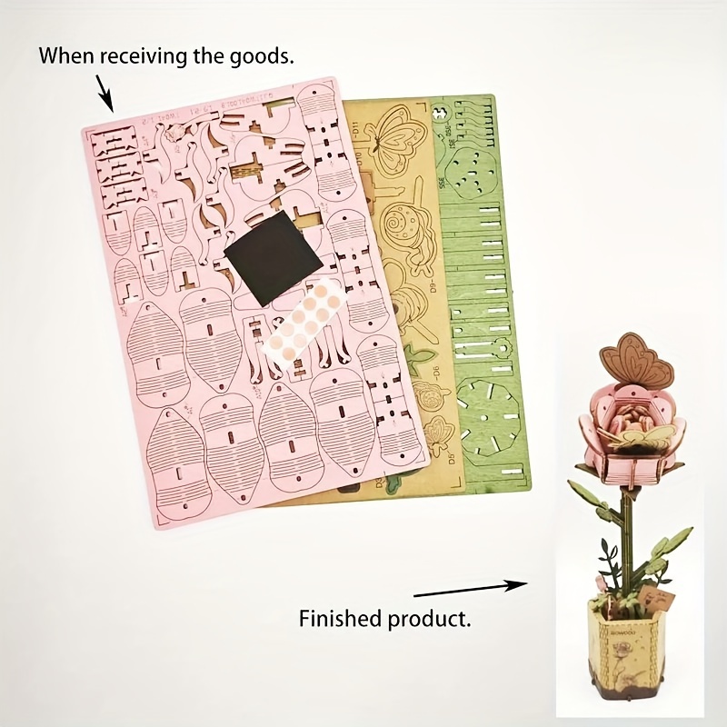 3d Wooden Puzzles Flower Bouquet Model Kit Building Set - Temu Philippines