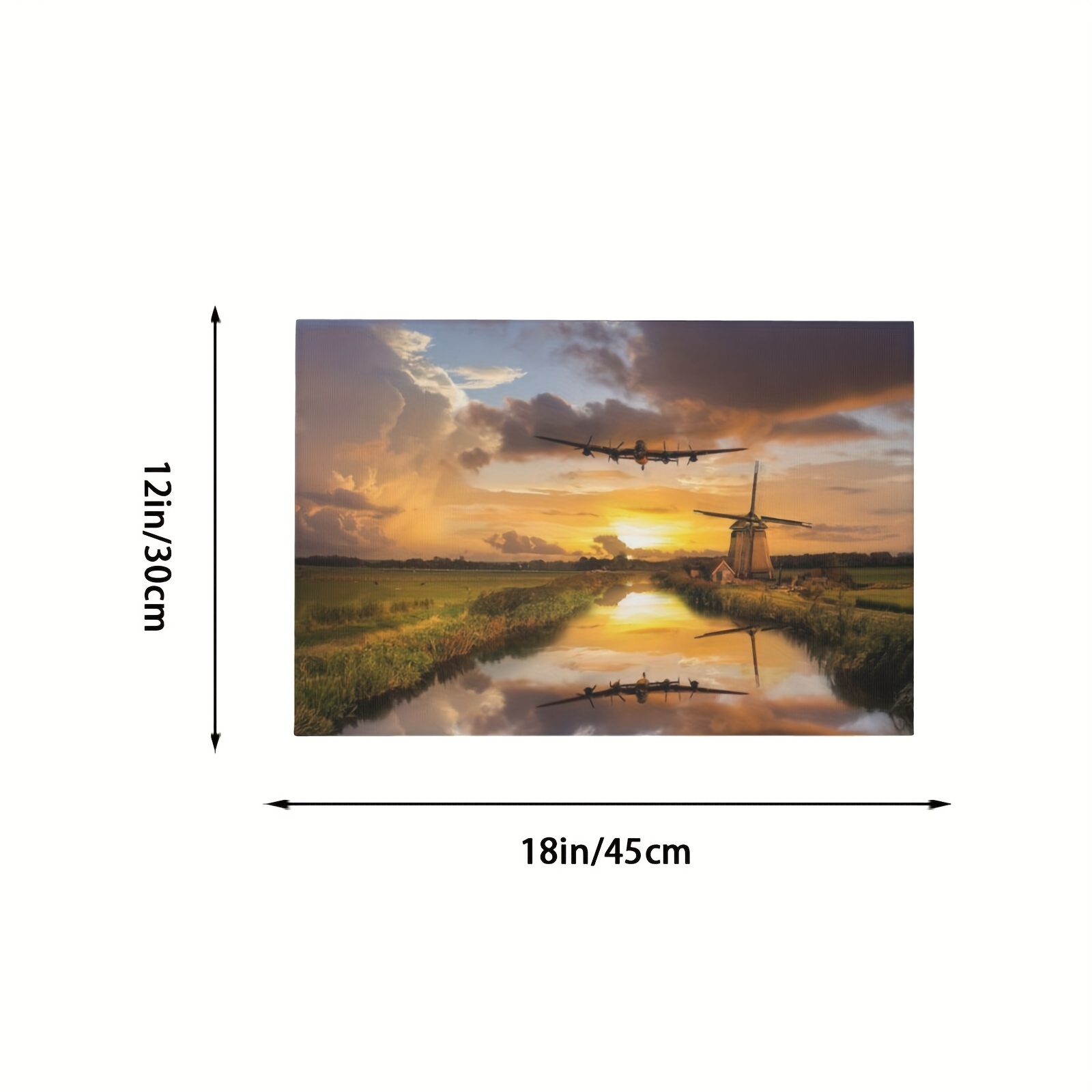 Poster Sunset Windmill Cool Wall Deco Canvas Art - Temu Australia