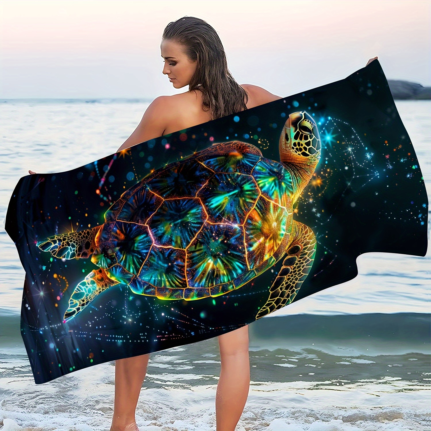 Sea Turtle Pattern Beach Towel Microfiber Beach Towel Large - Temu Ireland