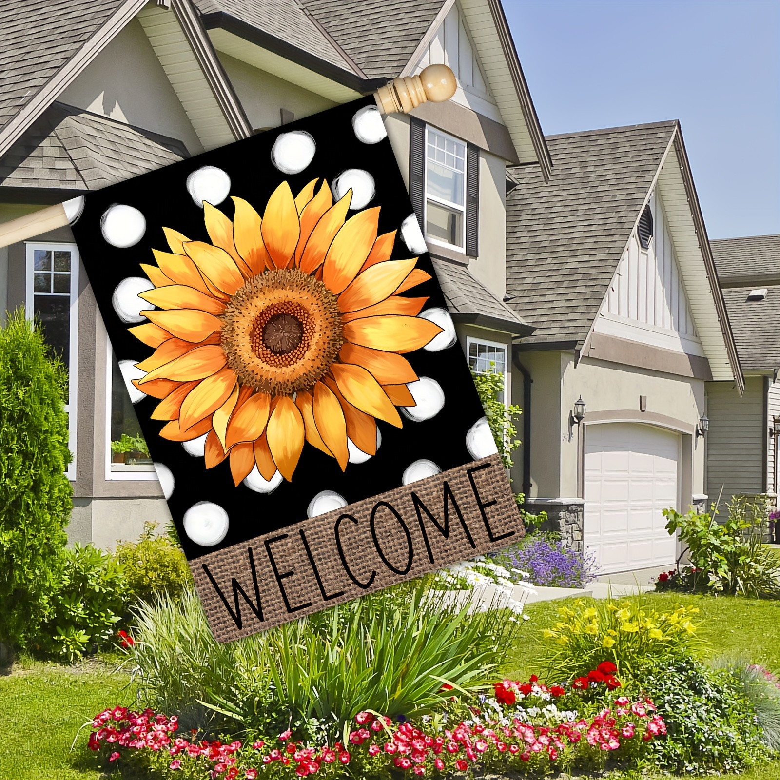 Sunflower Summer Garden Flag Double Sided Outside Holiday - Temu Canada