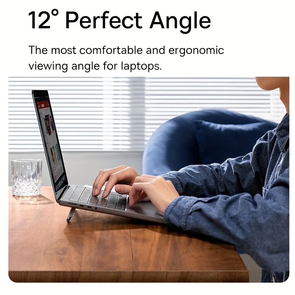 Invisible Adhesive Laptop Stand Portable Abs Foldable - Temu United