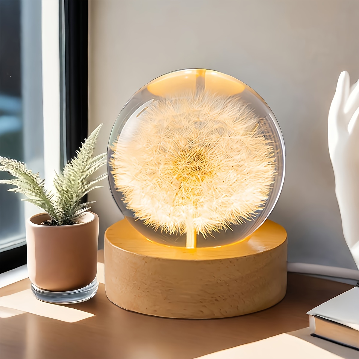 Exquisite Real Dandelion Resin Sphere Unique Artistic Desk - Temu