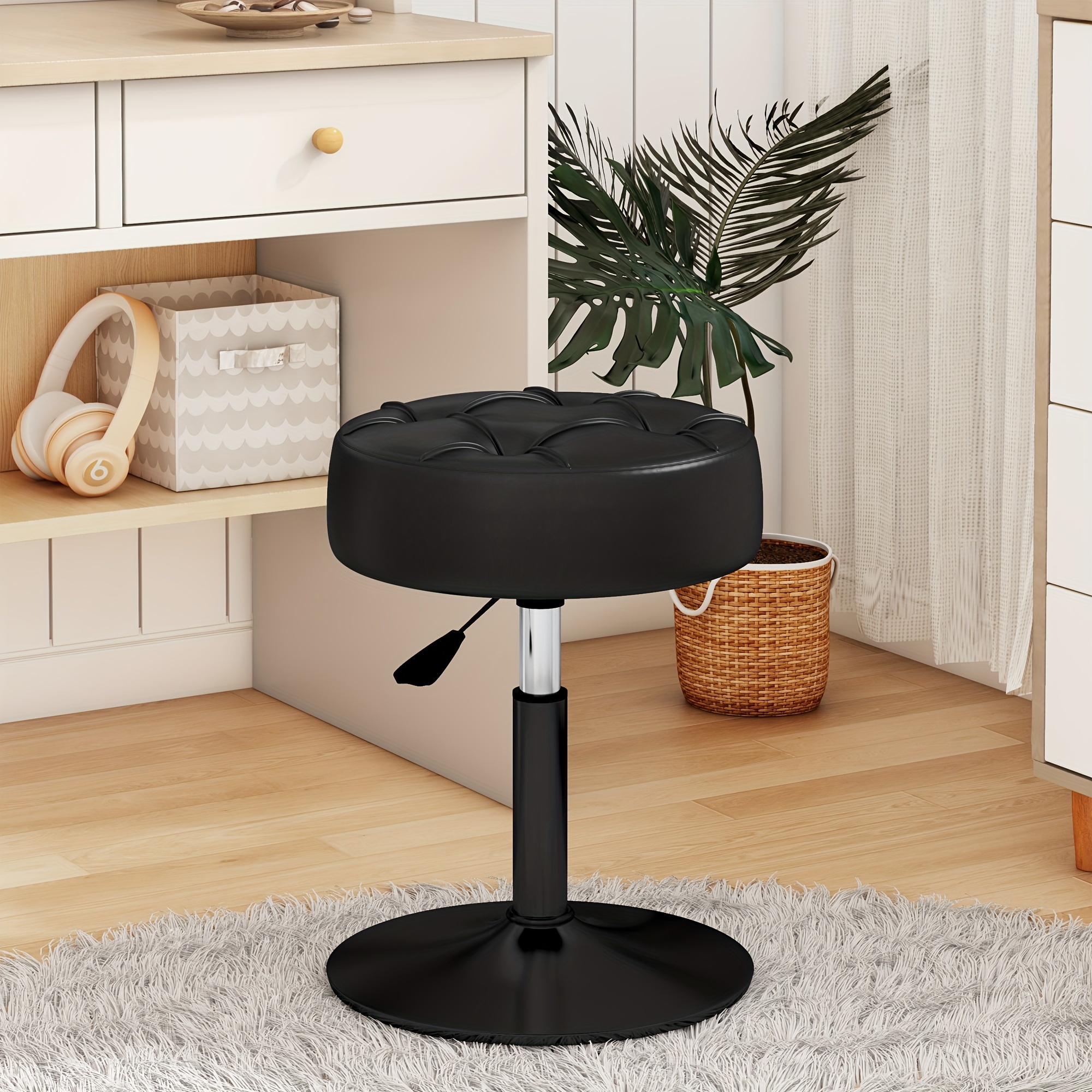 adjustable vanity stool leather vanity chair Temu