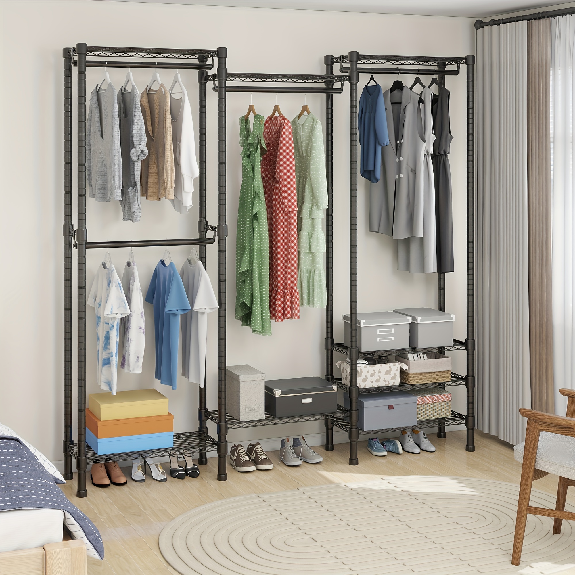 Xelsyo Heavy Duty Metal Garment Rack Freestanding Closet - Temu