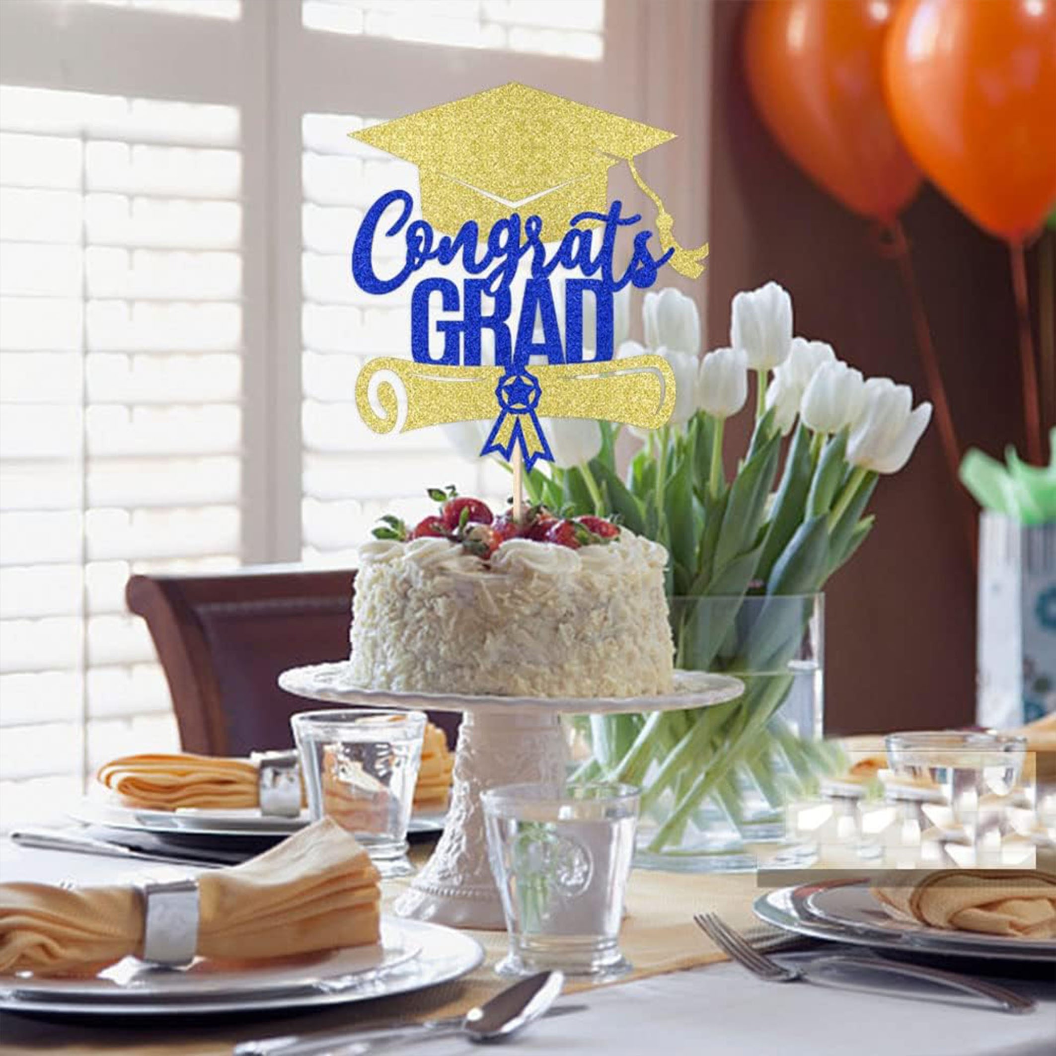 1pc Glitter Congratulations Graduation Cake Toppers, 2024 Graduation ...