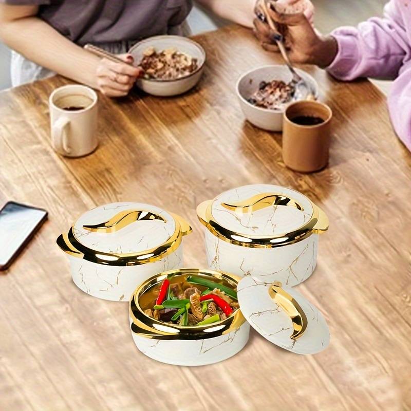 3 Pcs Hot Pot Food Warmer Set Food Warmer Thermal Casserole Dish Set 3 Pcs Hot Pot Food Warmer Set Food Warmer Thermal Casserole Dish Set