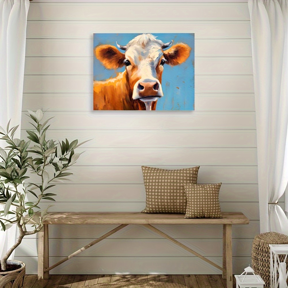 Funny Farm Animal Blue Wall Plaque Artwork Bathroom Bedroom - Temu ...