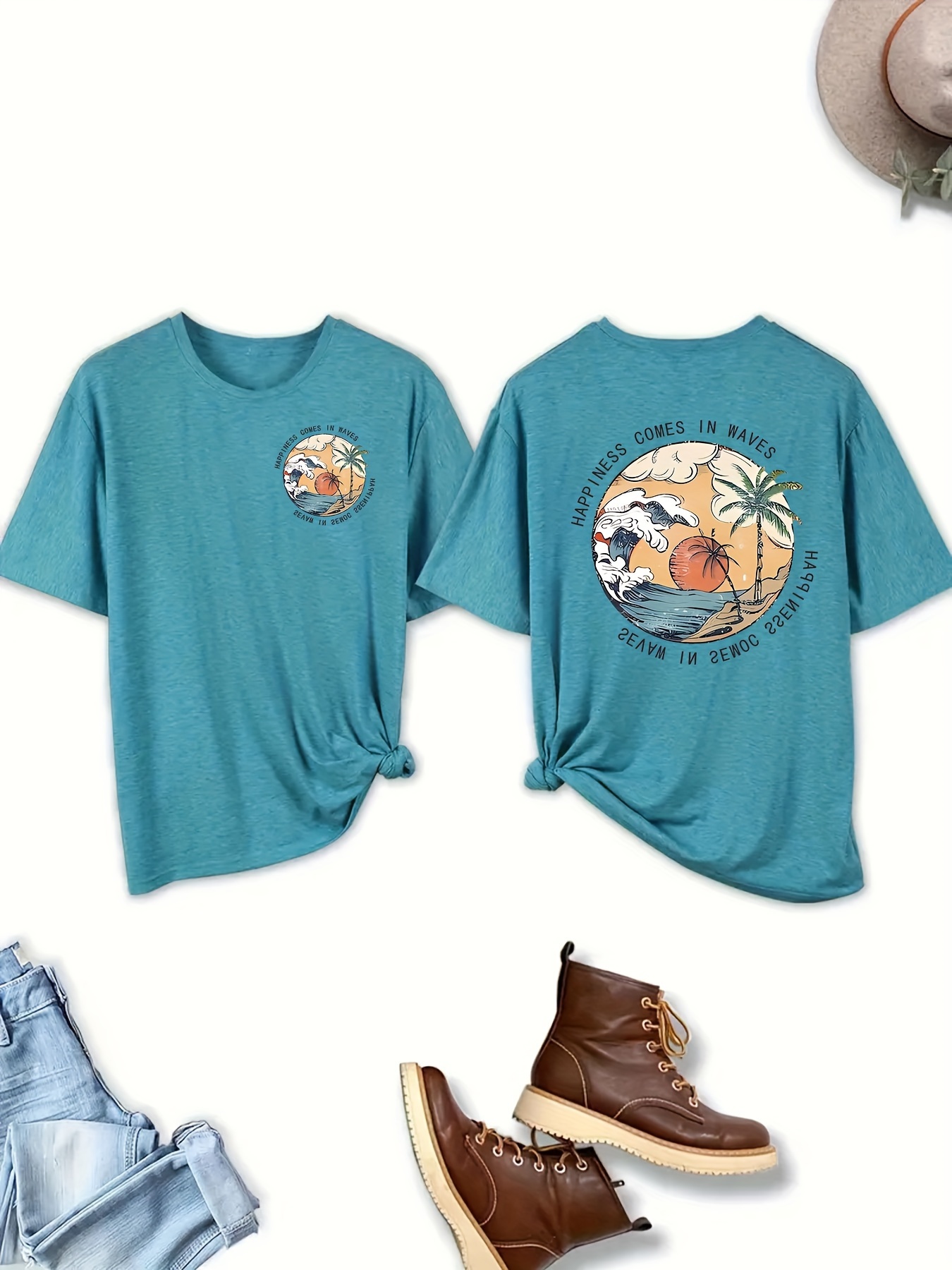 T shirt Imprimé Graphique Taille Haut Décontracté À - Temu Switzerland