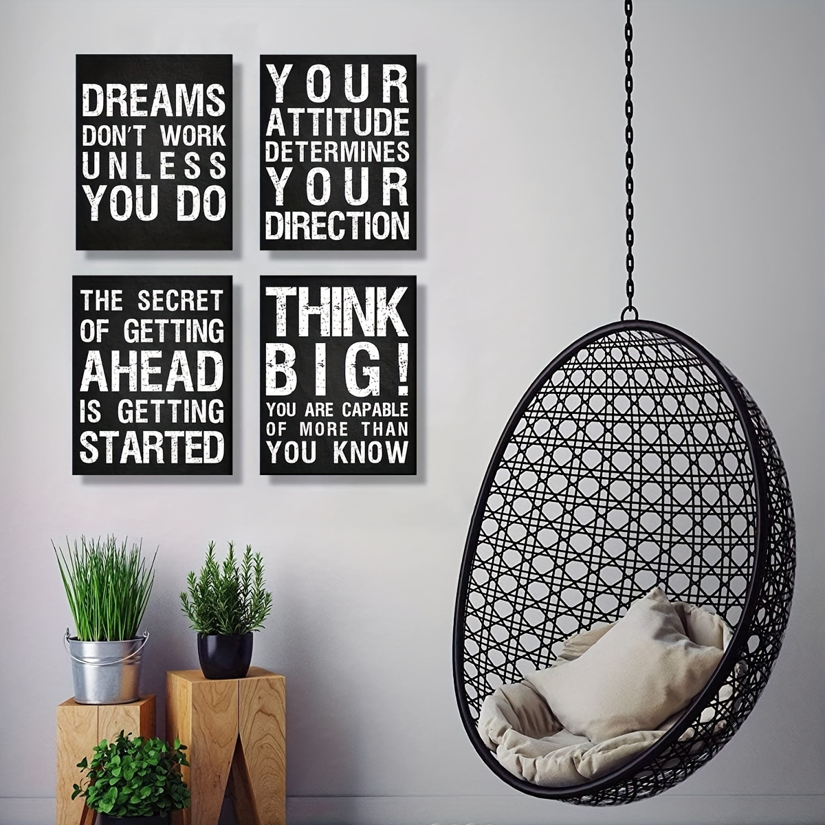 Inspirational Quote Wall Art Unframed Polyester Fiber Canvas - Temu