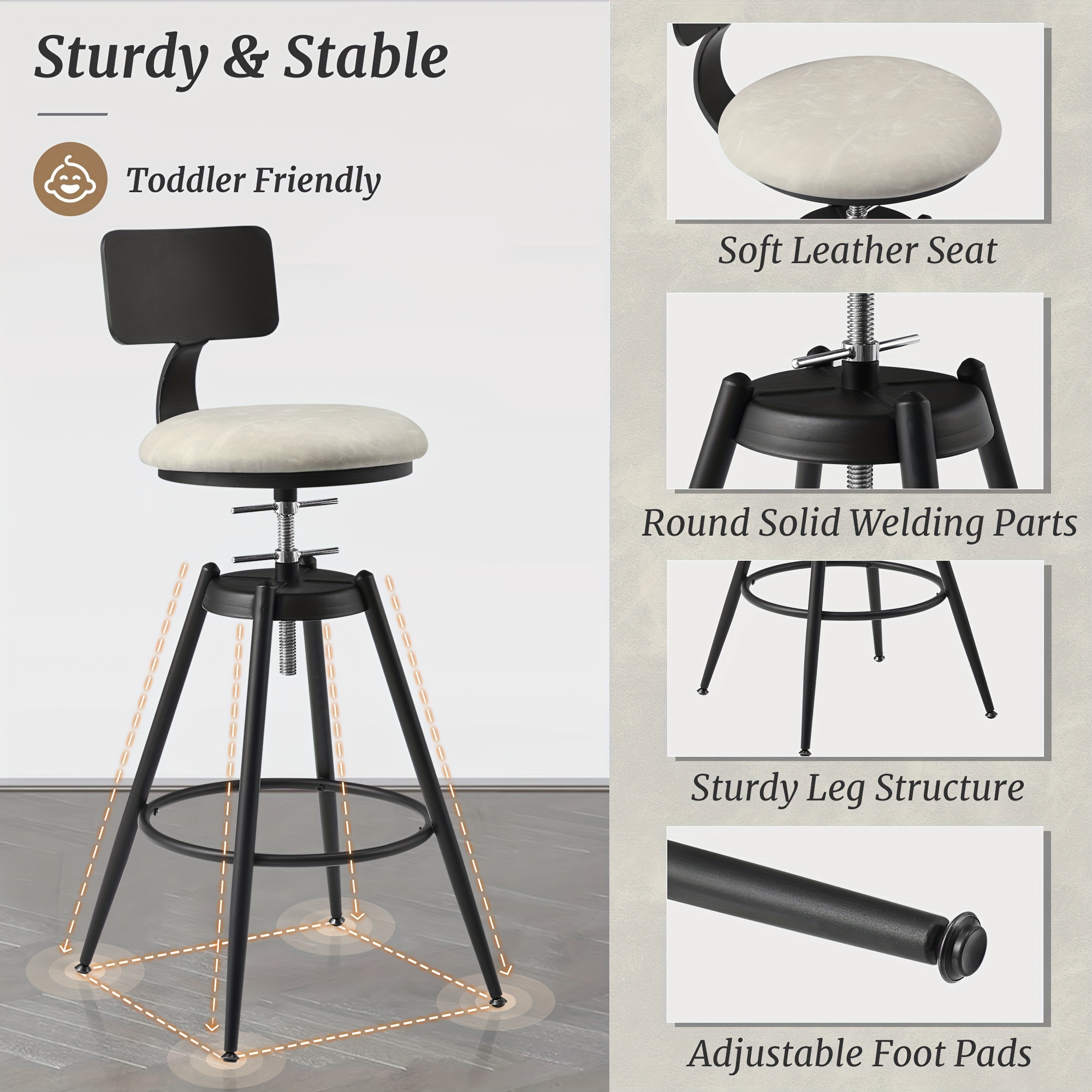 Bar stool adjustable feet store