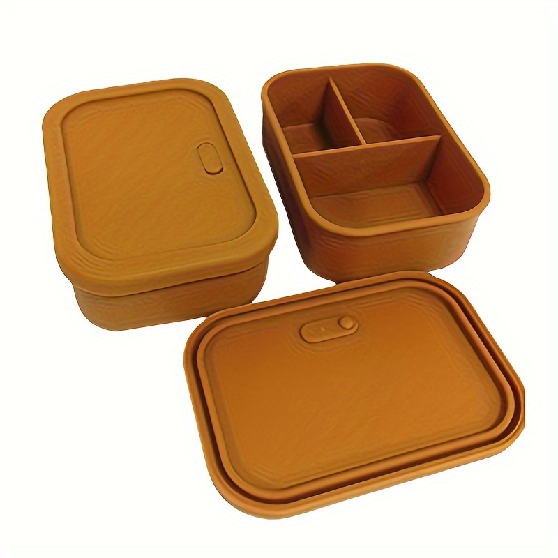 Silicone Lunch Box Lid 3 Compartment Bento Box Suitable - Temu Australia