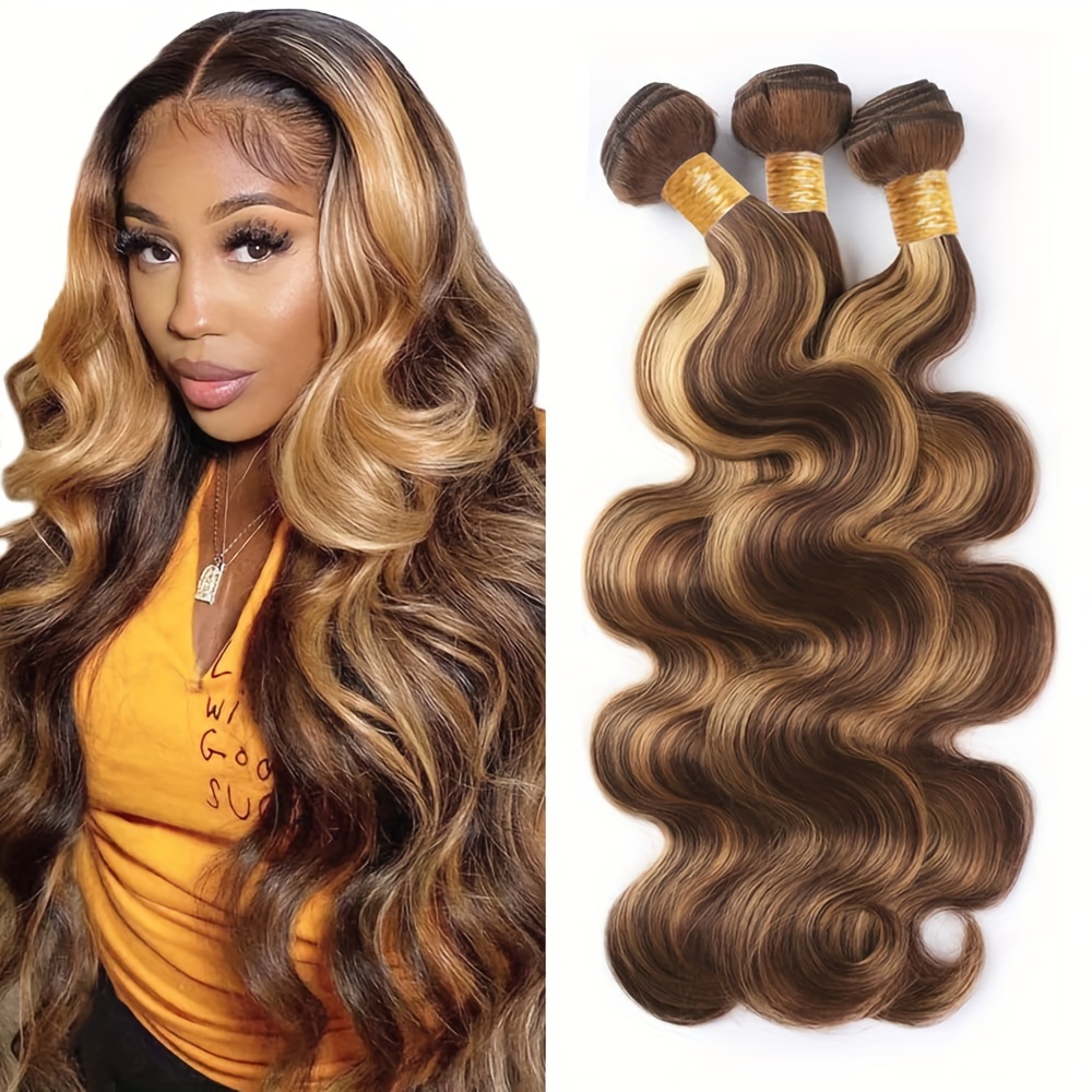 Luxurious Body Wave Brazilian Human Hair Bundle - #p4/27, 100% Remy ...