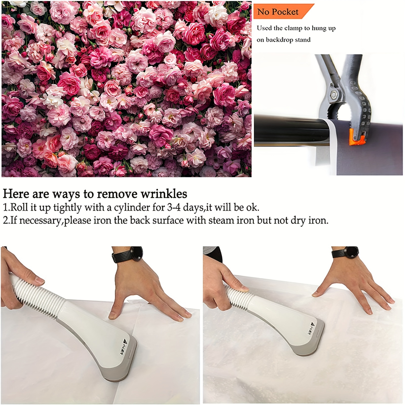 1pc Flowers Backdrops Rose Wall Background Birthday Spring Tea Party ...