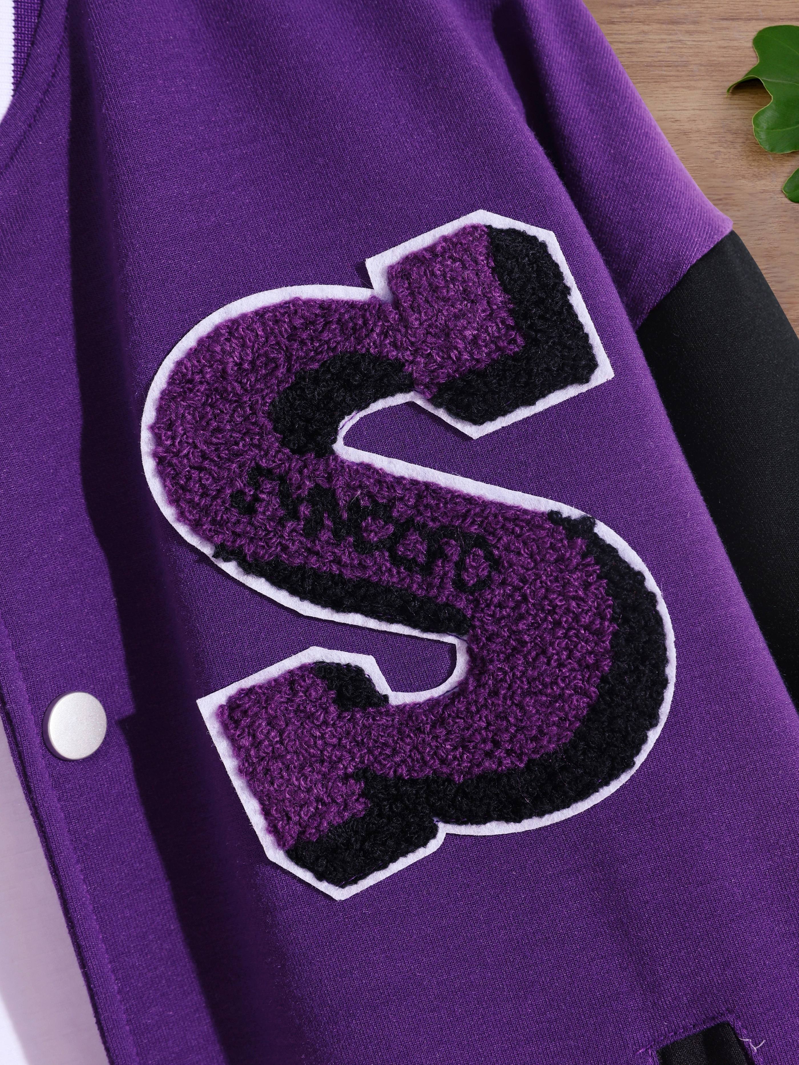 Trendy Splicing Letter Print Button Preppy Style Baseball - Temu