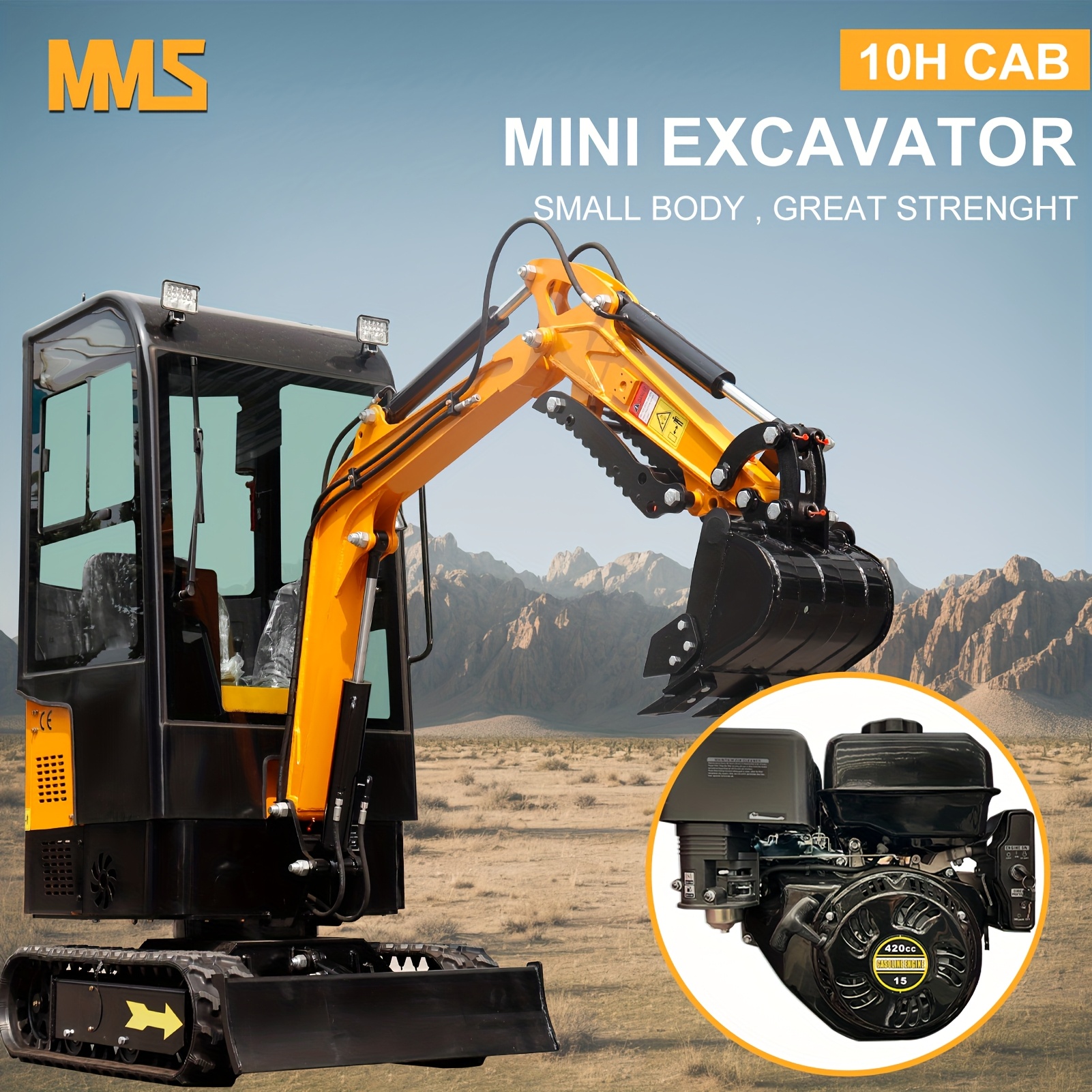 mini excavator sold on Temu United States