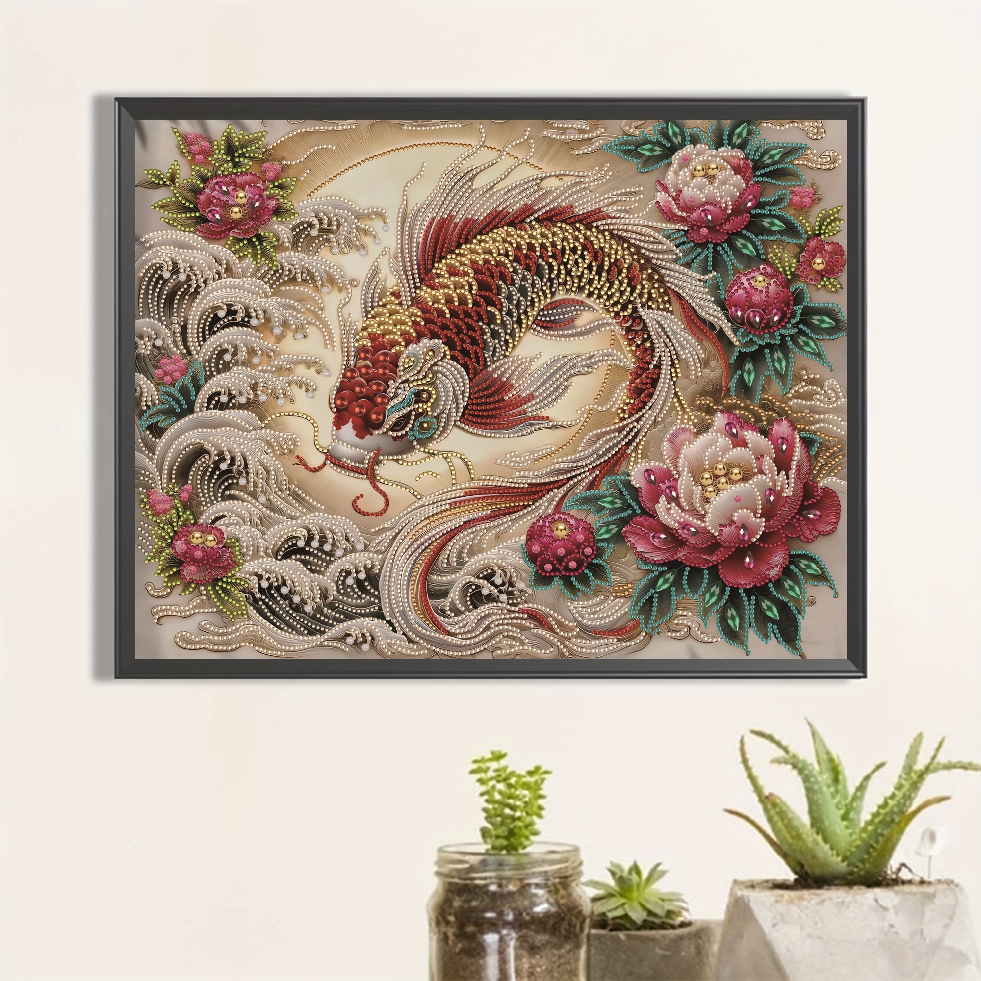Koi Fish Pattern Diamond Art Painting Kit Diy 5d Special - Temu Australia