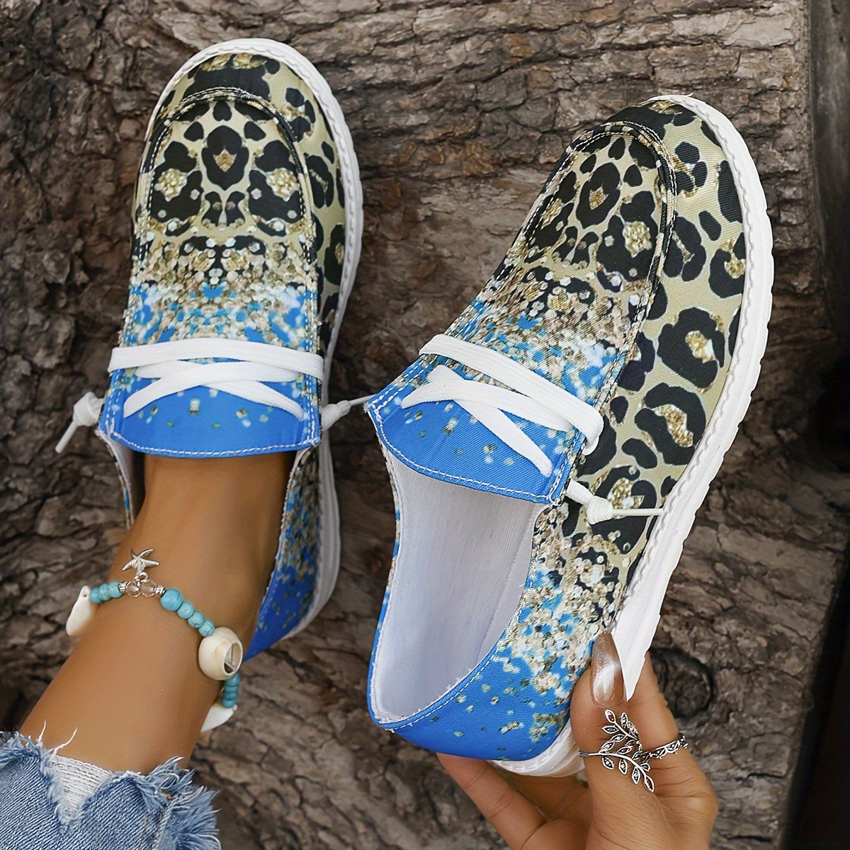 Fashion Skateboard Shoes Women s Leopard Pattern Shoe - Temu Australia