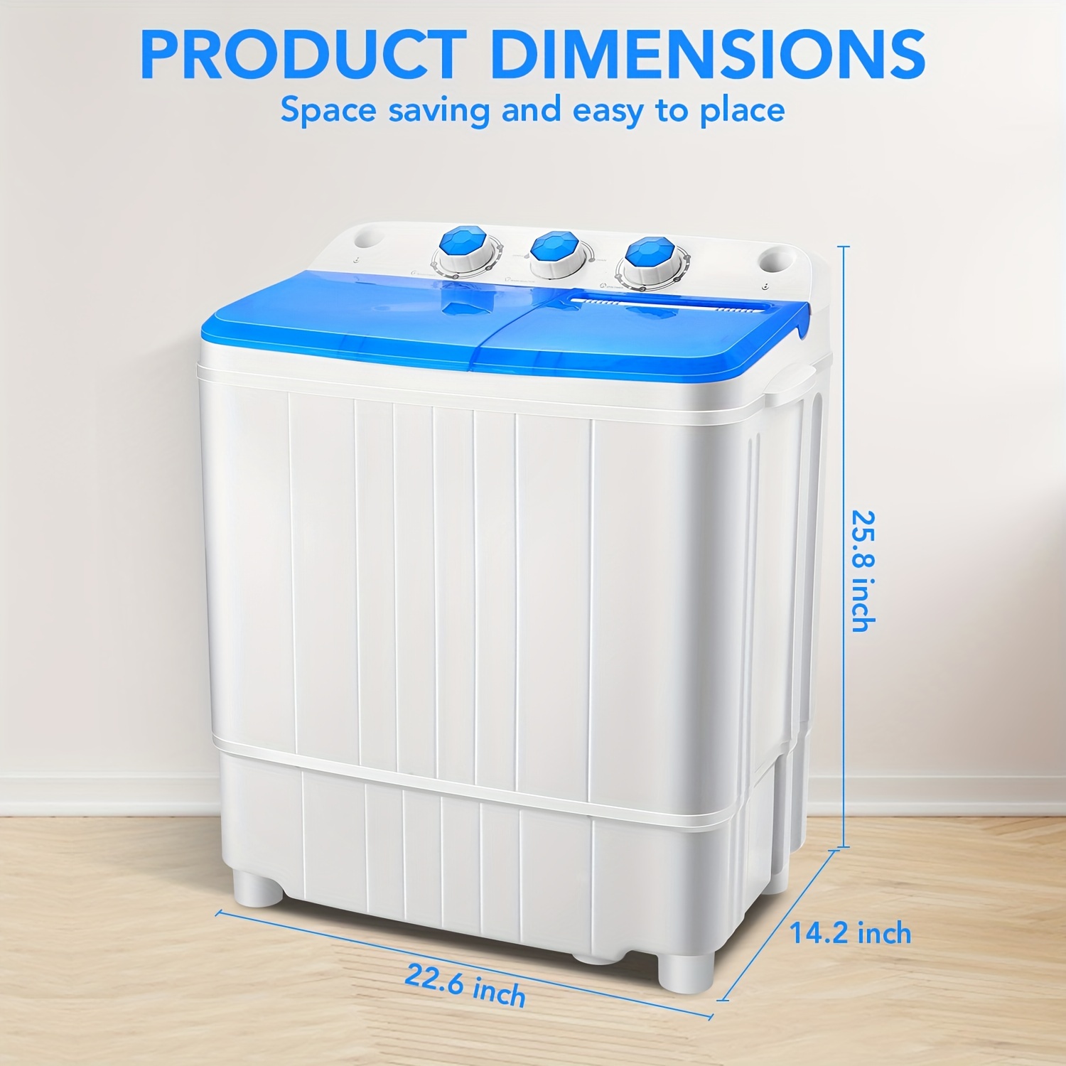 portable washing machine 17.6lbs twin tub compact washer (11 - Temu