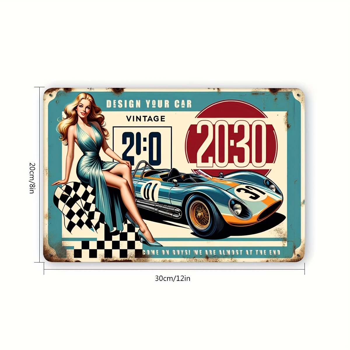 Vintage Racing Car Glamour Art Metal Tin Sign Plaque Durable - Temu