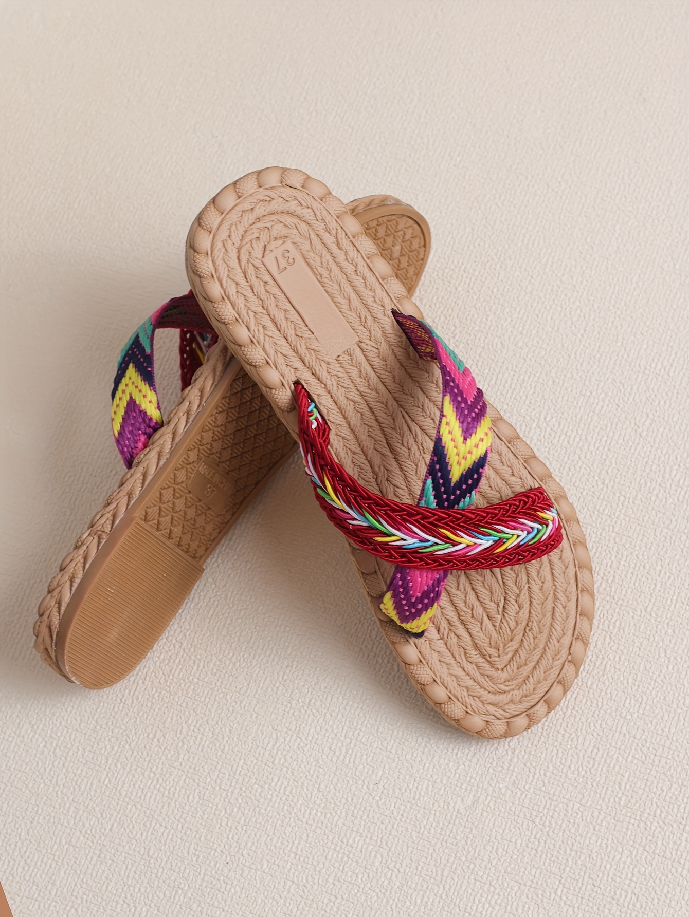 Braided Straps Flip Flops Women s Boho Style Comfort - Temu
