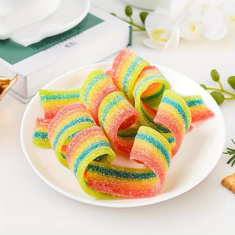 Rainbow colored Strips Candy Stick - Temu