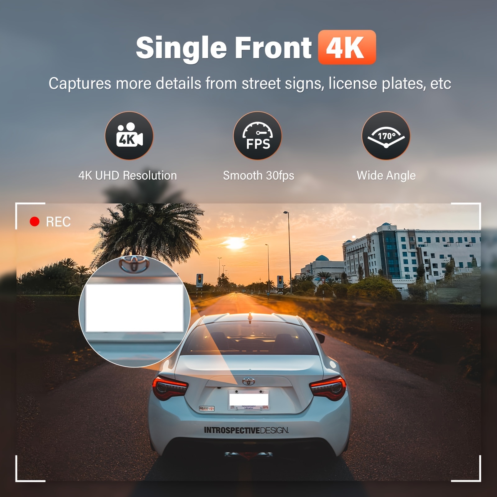 4k Dash Cam Front Rear Wireless Wifi Dual Dashcam - Temu