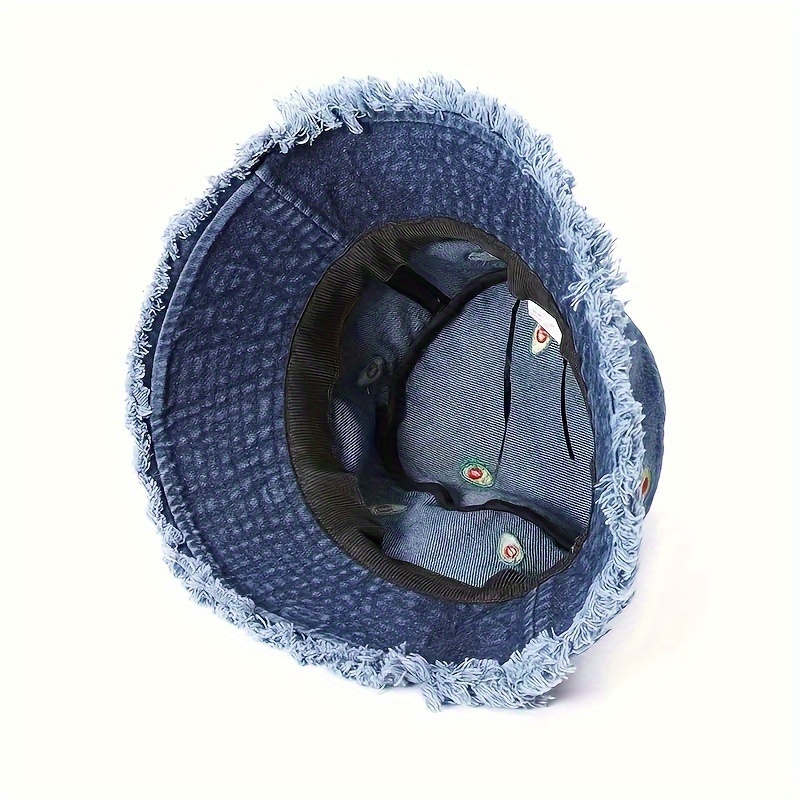 Avocado Print Hem Bucket Hat Blue/ Basin Hats - Temu Ireland