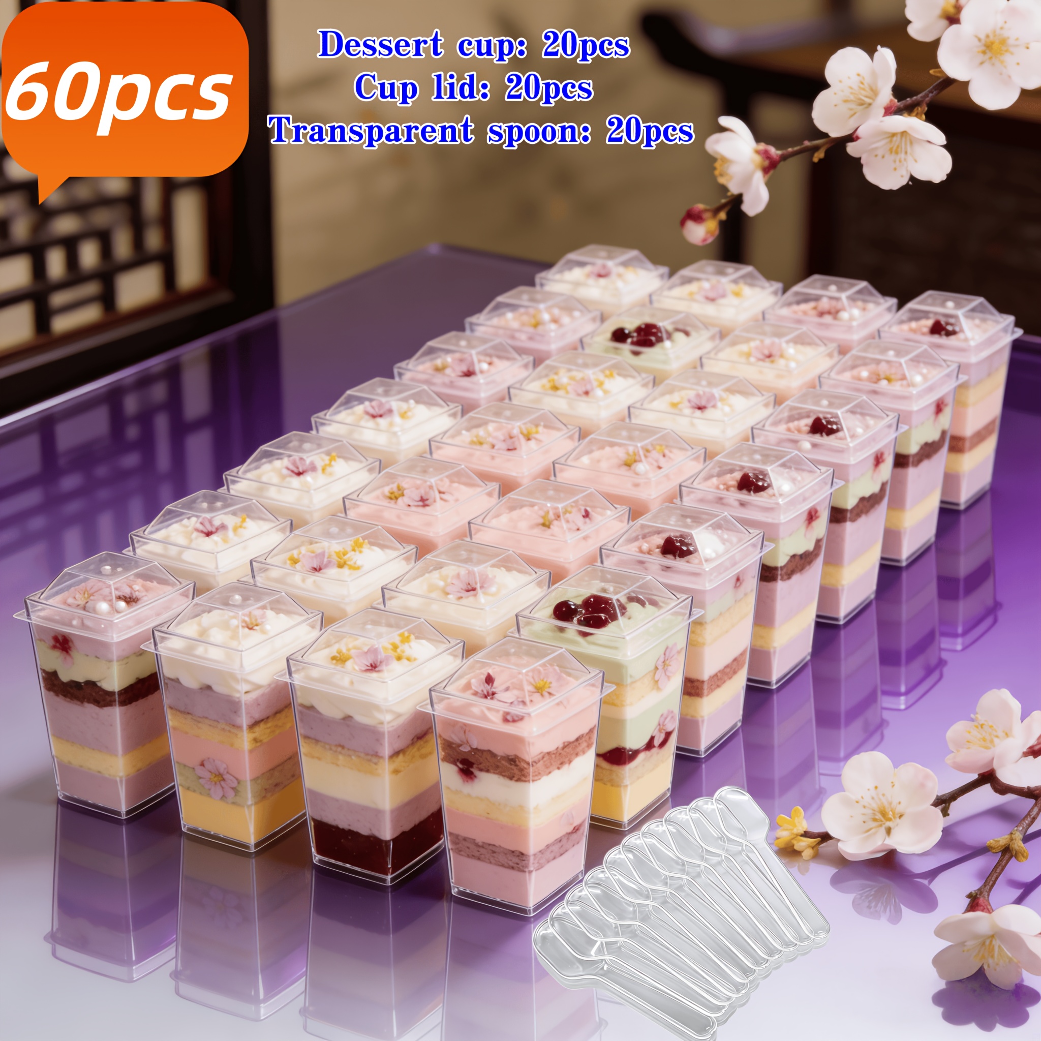 small dessert cups sold on Temu United States
