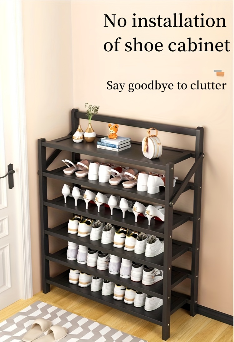 6 tier Free Standing Shoe Racks Stackable Beautiful Natural - Temu