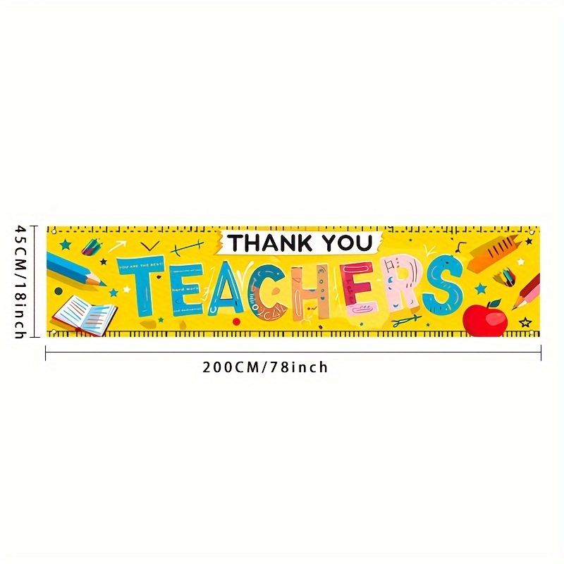 1pc Thank You Teacher Large Indoor Outdoor Banner Thank You Teacher ...