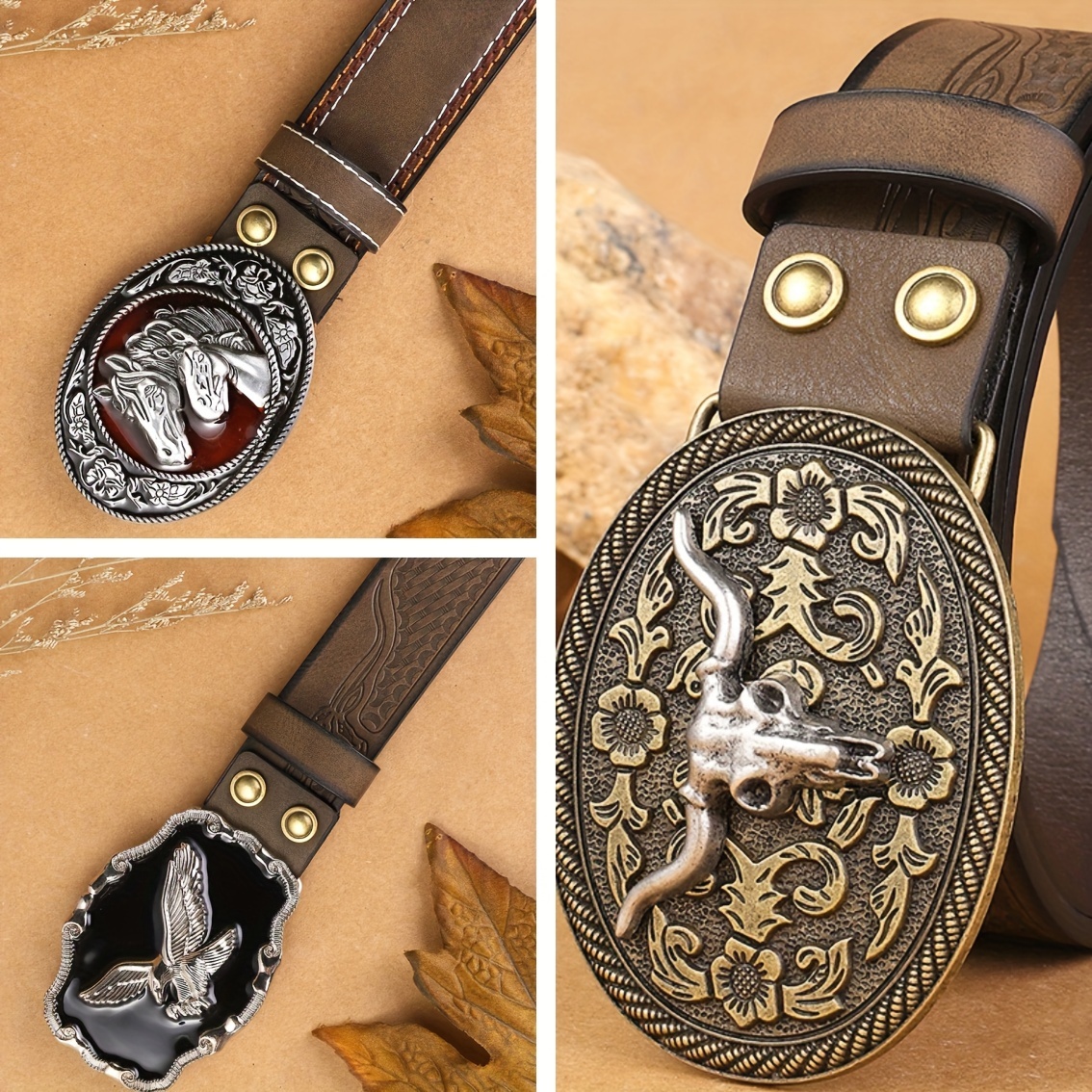 Vintage Animal Buckle Western Belts Women Classic Embossed - Temu Portugal