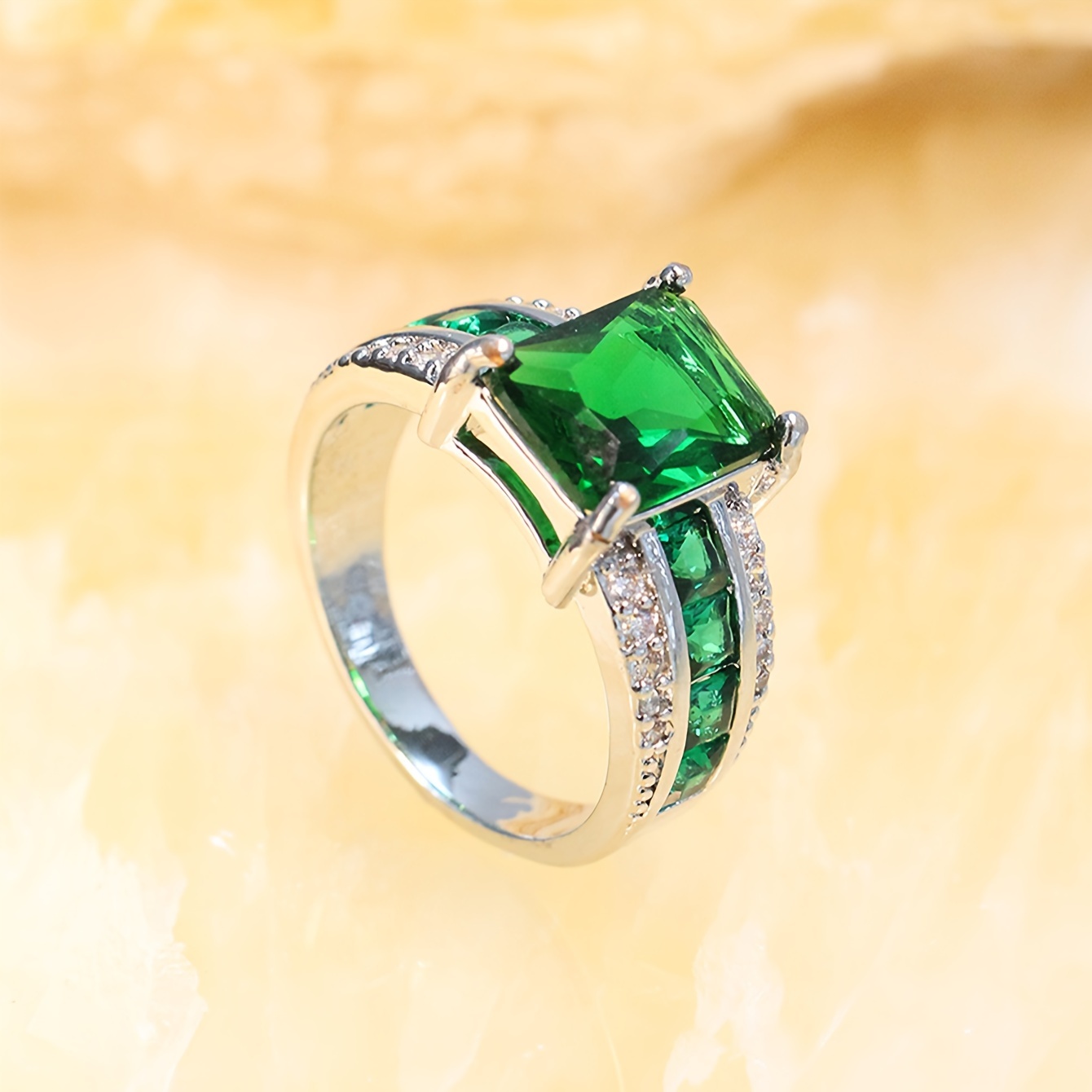 Elegant Minimalist Square Zircon Ring Ladies Anniversary - Temu United ...