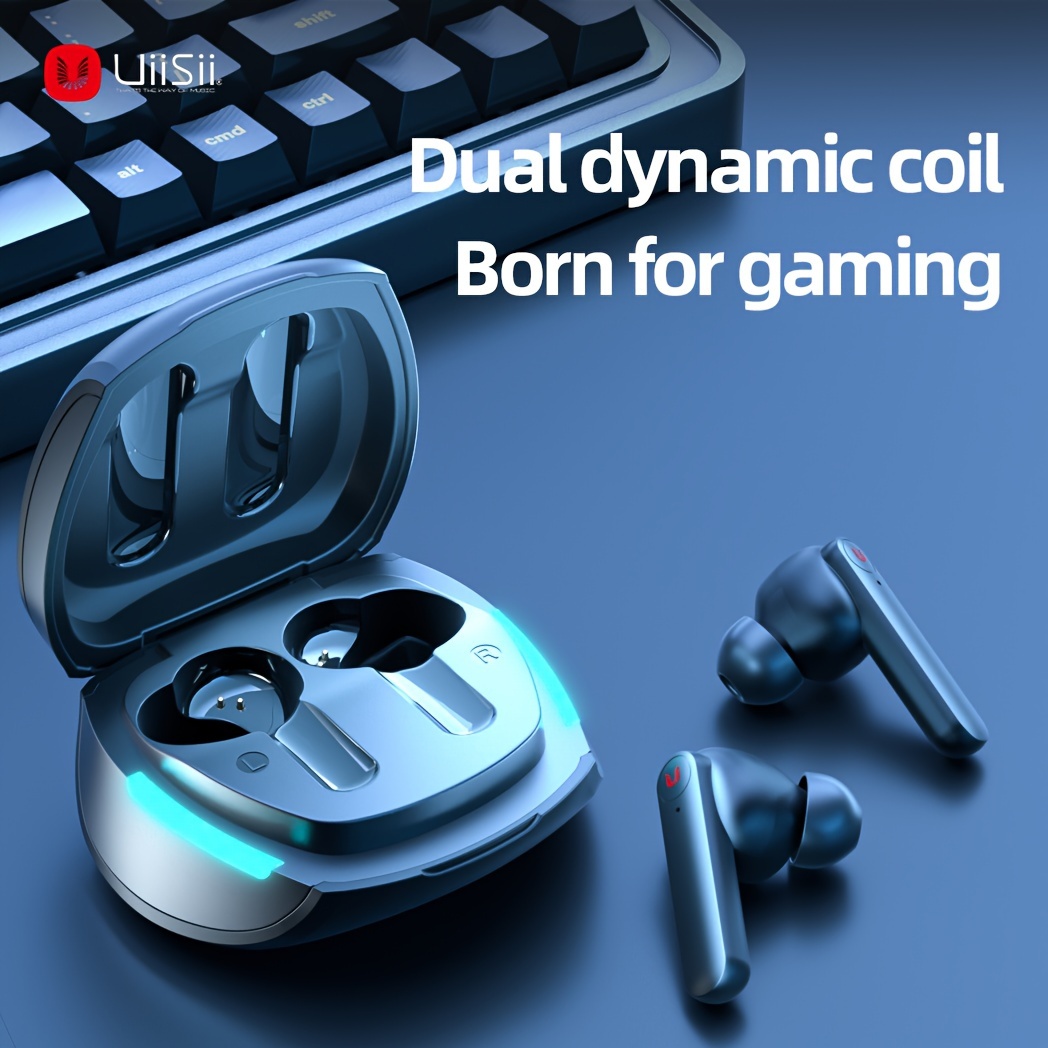 Gaming Wireless Headset + Rgb Light Charging Case High Sound - Temu ...