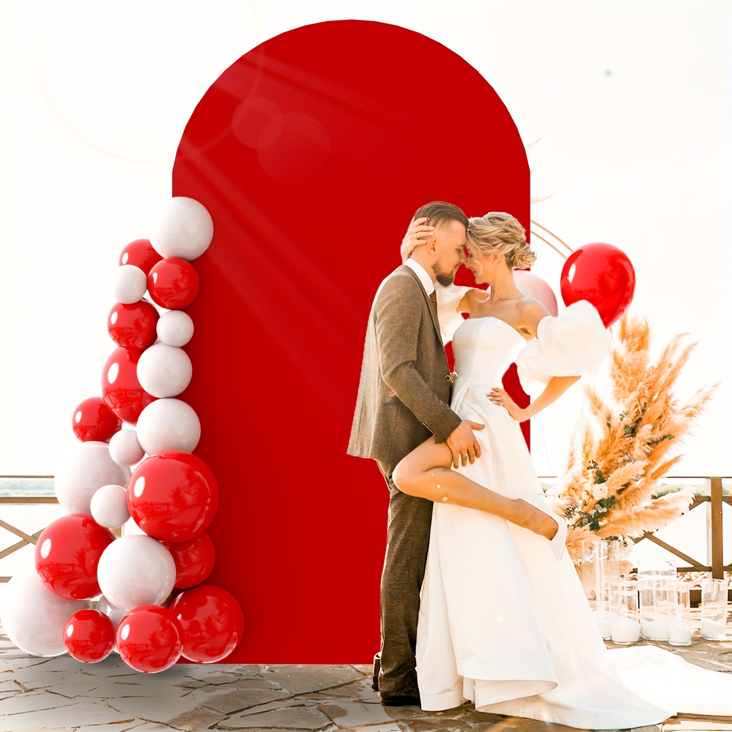 Wedding Arch Cover Red Arch Backdrop Cover Spandex Fitted - Temu