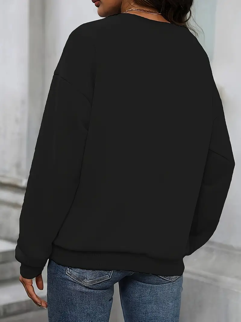 Guitar Print Pullover Sweatshirt Casual Long Sleeve Crew Temu