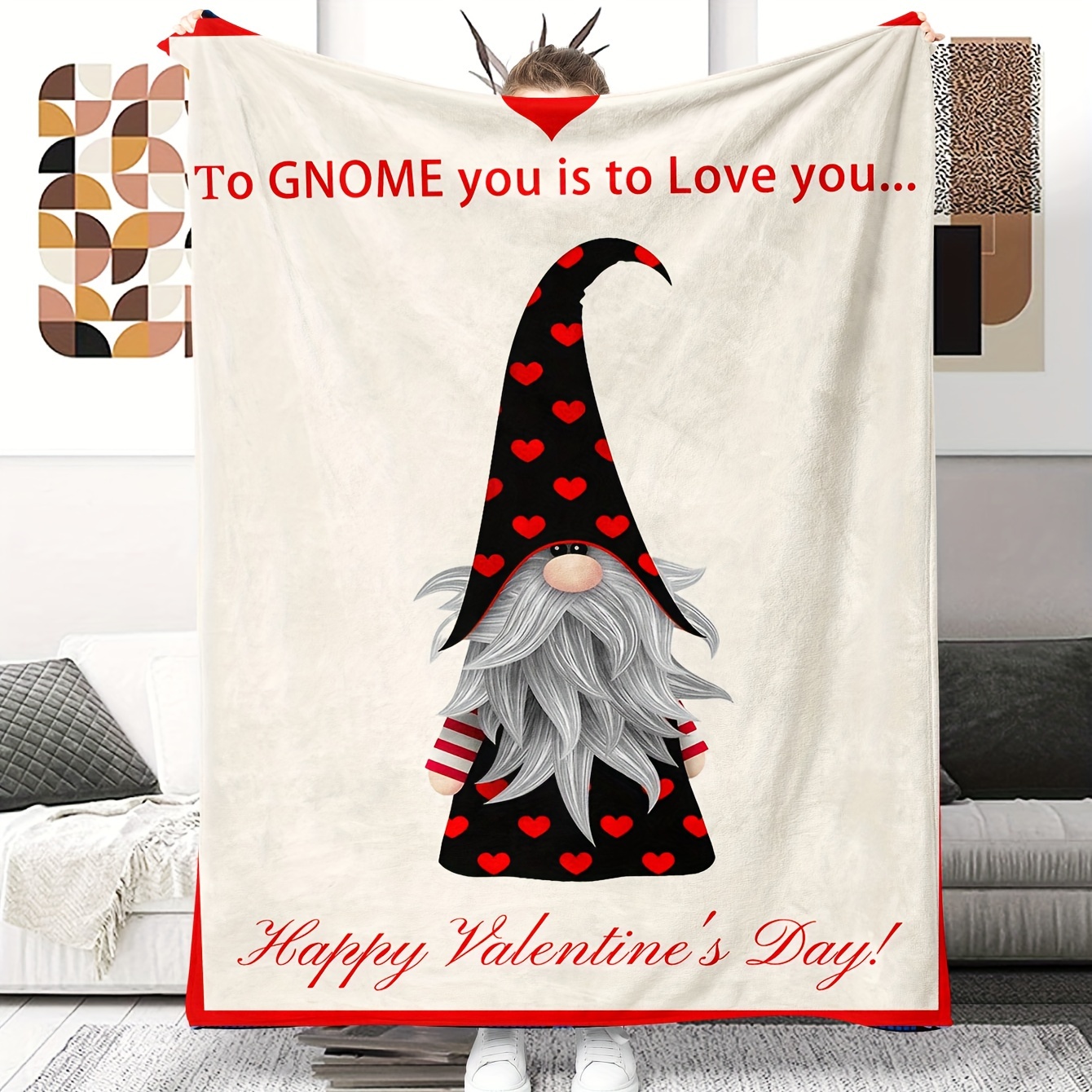 Send A Friend A Flannel Blanket Love Gnome Dwarf Soft Warm - Temu Canada