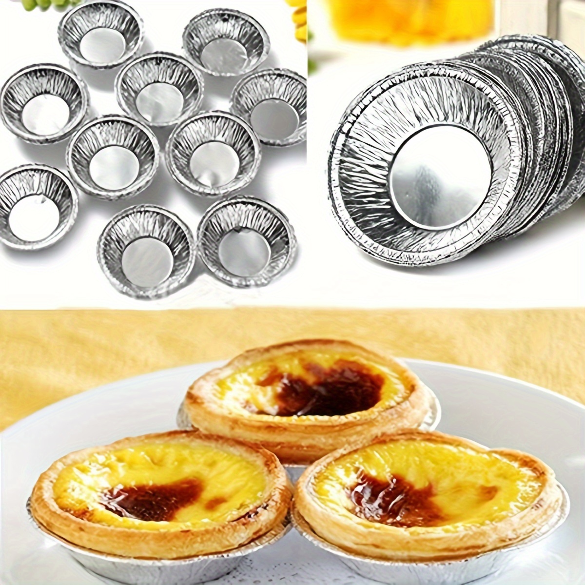 20pcs Aluminum Foil Baking Cups - Disposable Tart Molds Mini Pie Tin ...