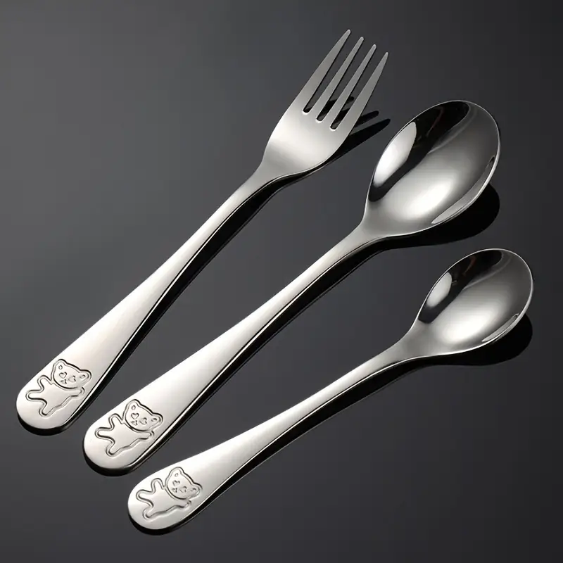 Stainless Steel Bear Pattern Handle Knife Fork Spoon Western - Temu Canada Stainless Steel Bear Pattern Handle Knife Fork Spoon Western - Temu Canada