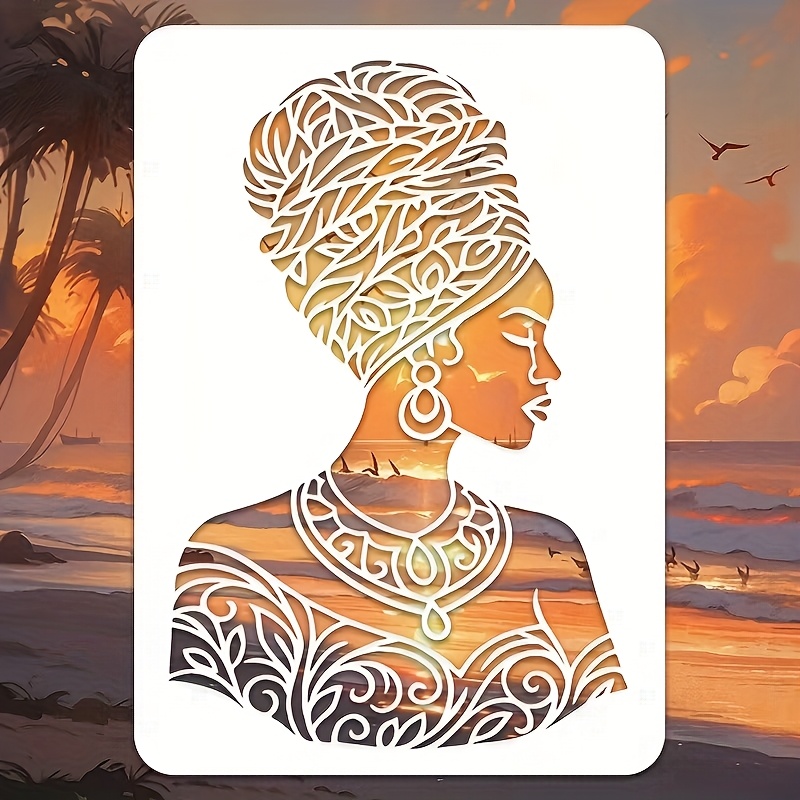 african woman stencil - Bahrain